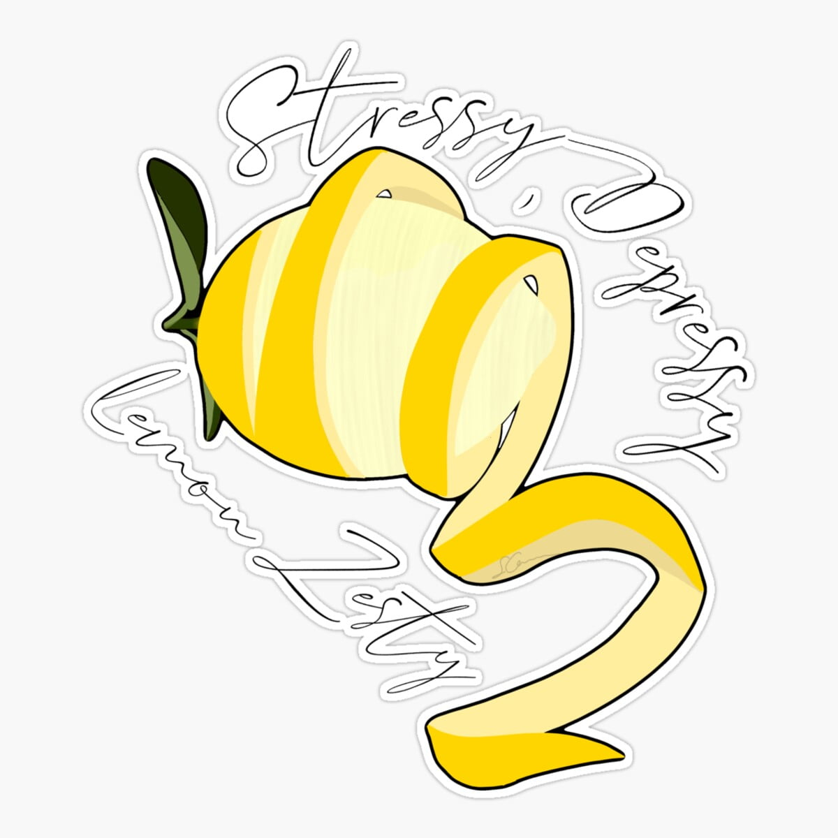 Maneki Stressy, Depressy, Lemon Zesty Er, Phone Decal Water Bottle ...