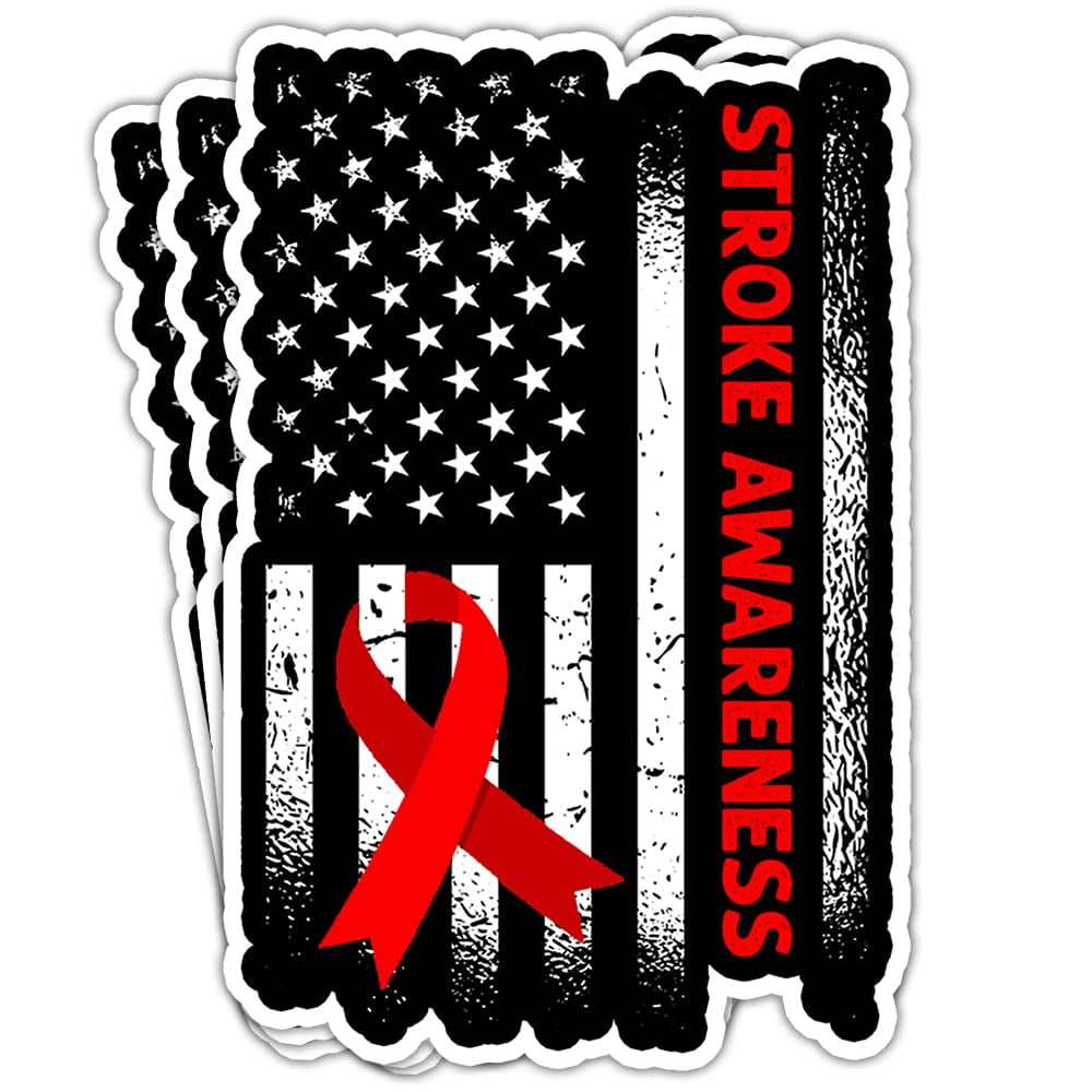 Maneki Stroke Awareness Sticker Red Ribbon Stroke Awareness Month ...