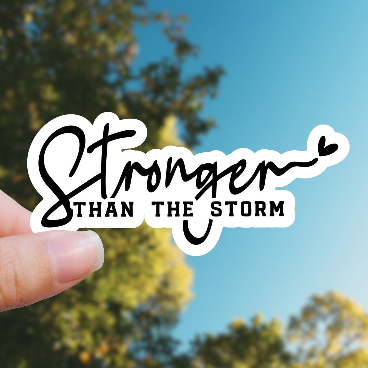 Maneki Stronger Than The Storm Sticker, Uplifting Sticker, Gift ...