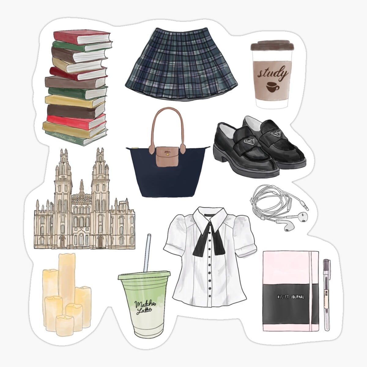 Maneki Study Mood Board Er, Phone Decal Water Bottle Stickers Car ...