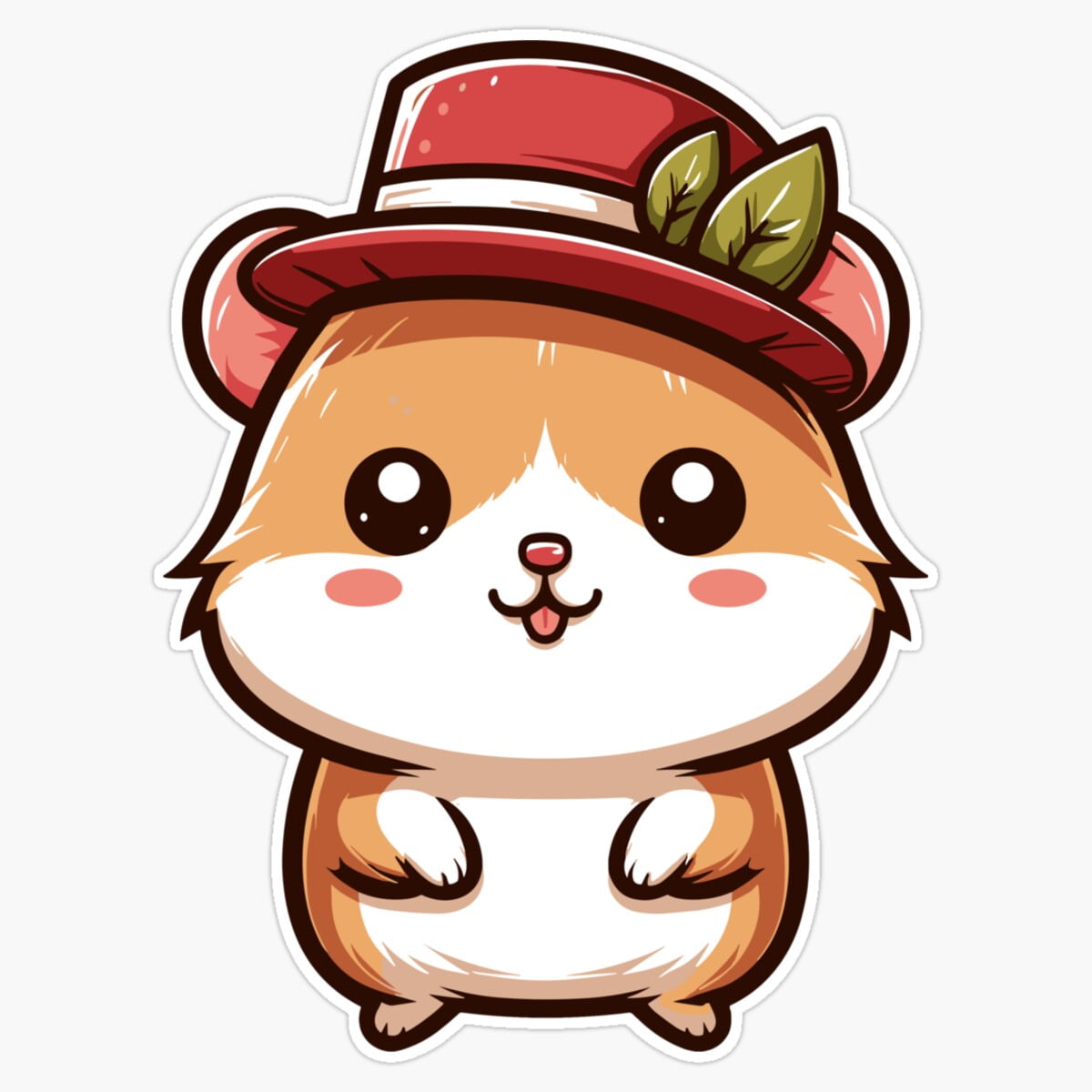 Maneki Stylish Hamster With Hat Er, Phone Decal Water Bottle Stickers ...