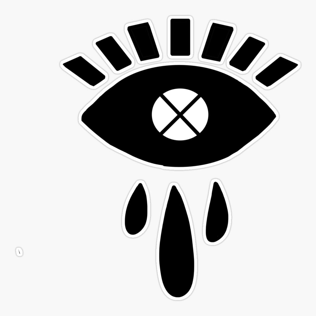 Maneki Stylized Crying Eye Sticker, Phone Decal Water Bottle Stickers ...