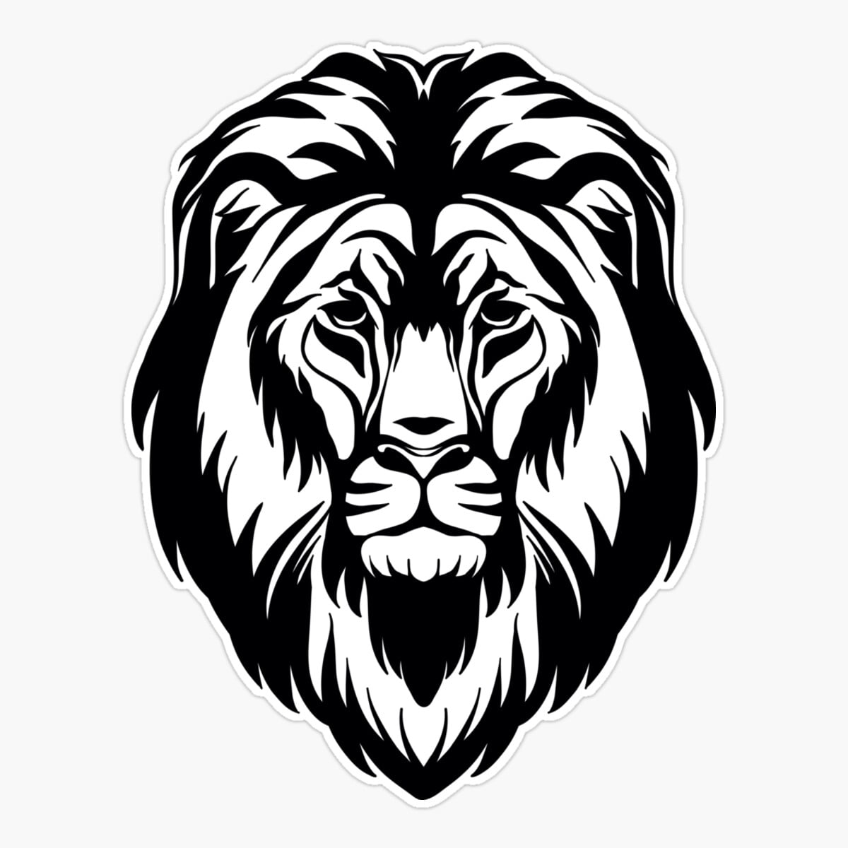Maneki Stylized Portrait Of African Lion Er, Phone Decal Water Bottle ...