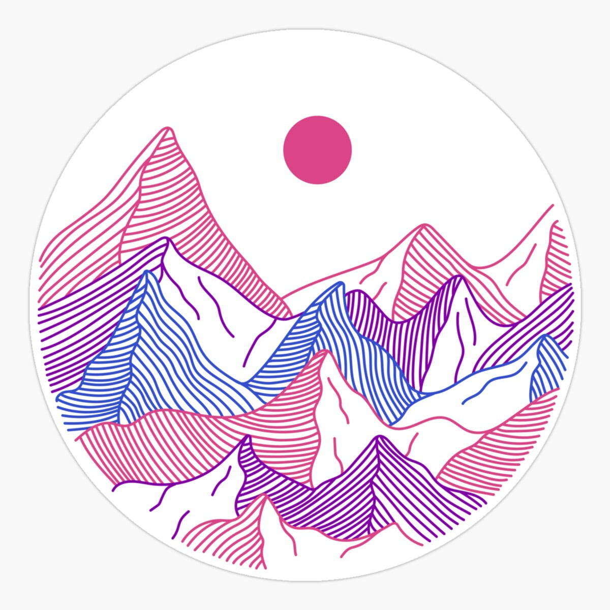 Maneki Subtle Bi Pride Mountain Landscape, Discreet Bisexual Pride Flag ...