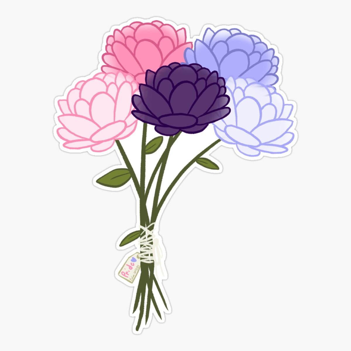 Maneki Subtle Little Omni Lotus Flowers Sticker, Phone Decal Water ...