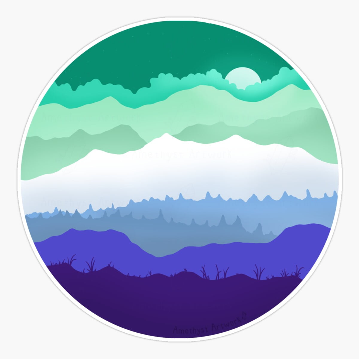 Maneki Subtle Mlm Pride Mountainsape Er, Phone Decal Water Bottle ...