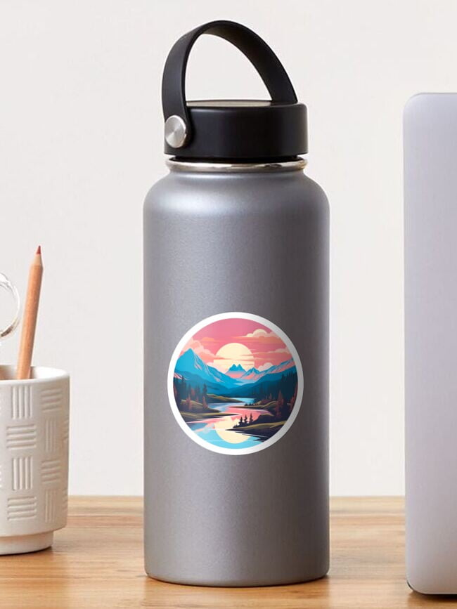 Maneki Subtle Trans Pride Beautiful Mountain Sunset Nature Sticker ...