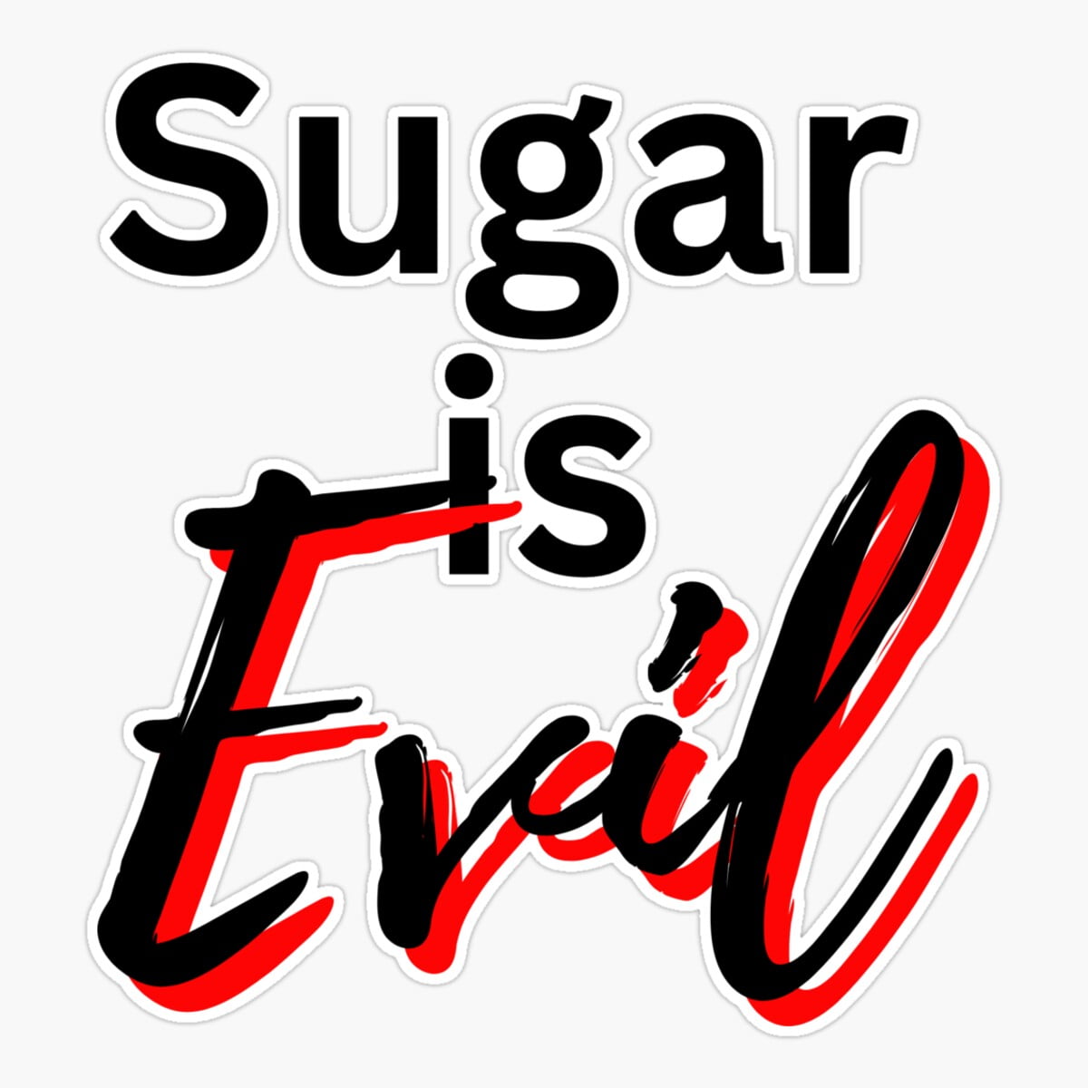 Maneki Sugar Is Evil !!! Sticker, Phone Decal Water Bottle Stickers Car ...