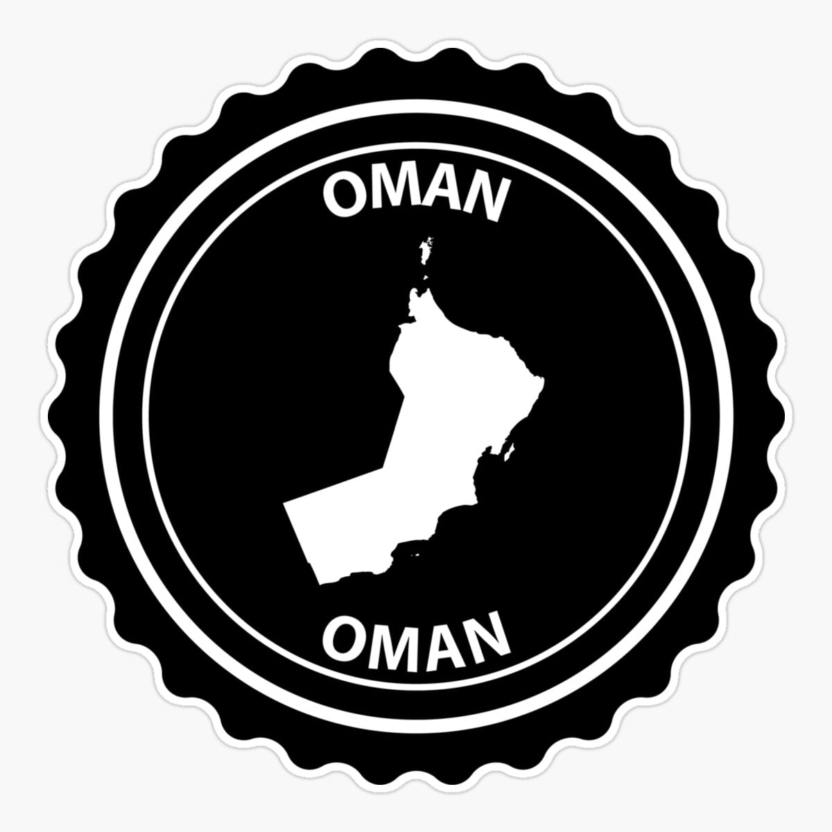 Maneki Sultanate O Oman Stamp Sticker, Phone Decal Water Bottle ...