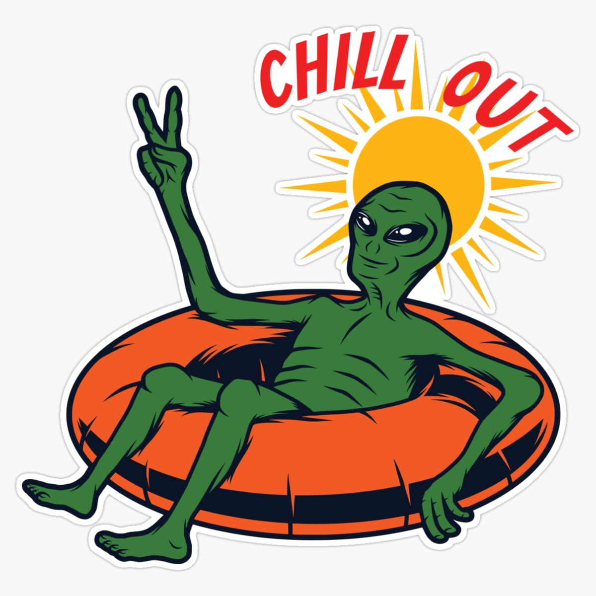 Maneki Summer Alien Sun Chill Out Alien Funny Alien Alien Under A Sun ...
