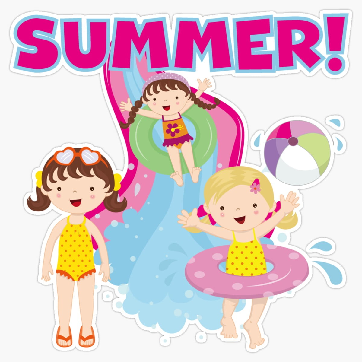 Maneki Summer Kids Swimming Pool Water Slide Er, Phone Decal Water ...