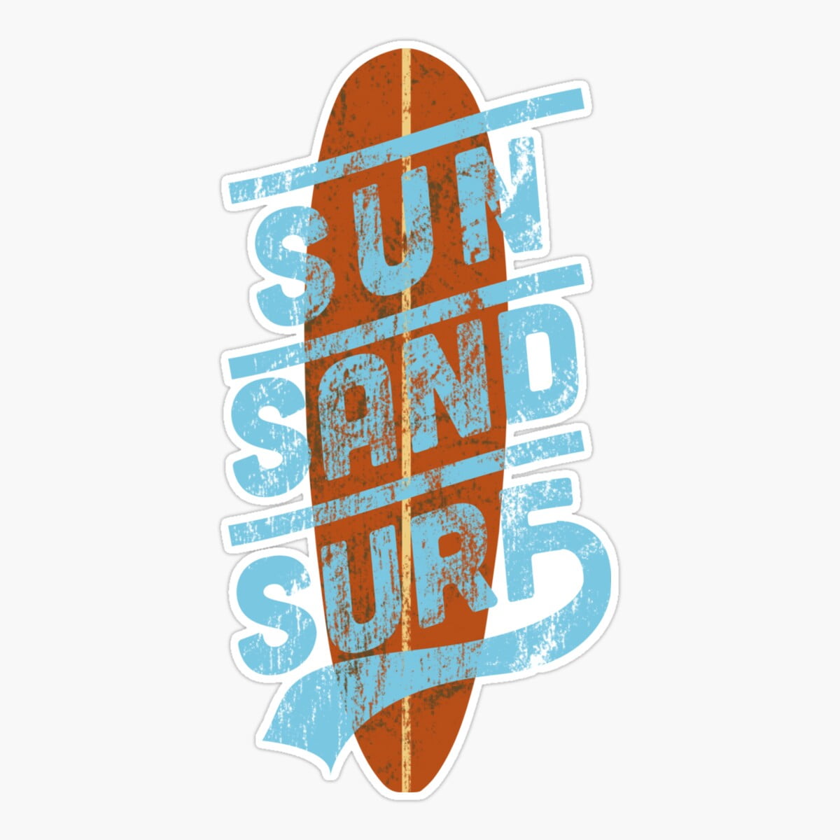 Maneki Sun Sand Surf Sticker, Phone Decal Water Bottle Stickers Car ...