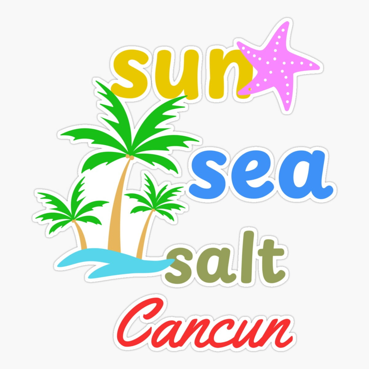 Maneki Sun Sea Salt Cancun Mexico Sticker, Phone Decal Water Bottle ...