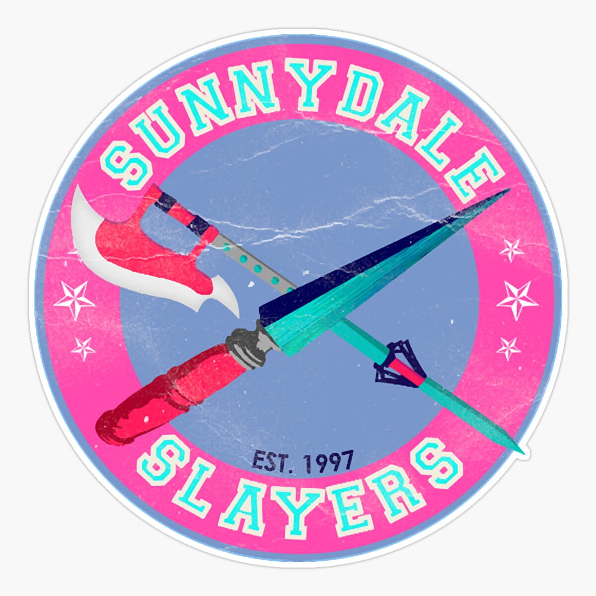 Maneki Sunnydale Slayers Varsity University Logo Sticker, Phone Decal ...