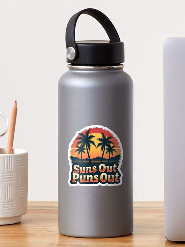 Maneki Suns Out Puns Out Sticker, Phone Decal Water Bottle Stickers Car ...
