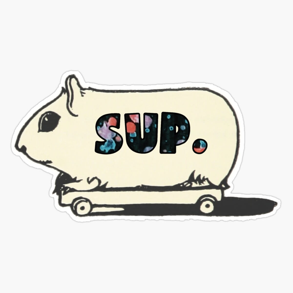 Maneki Sup Gerbil On A Skateboard Text Er, Phone Decal Water Bottle ...