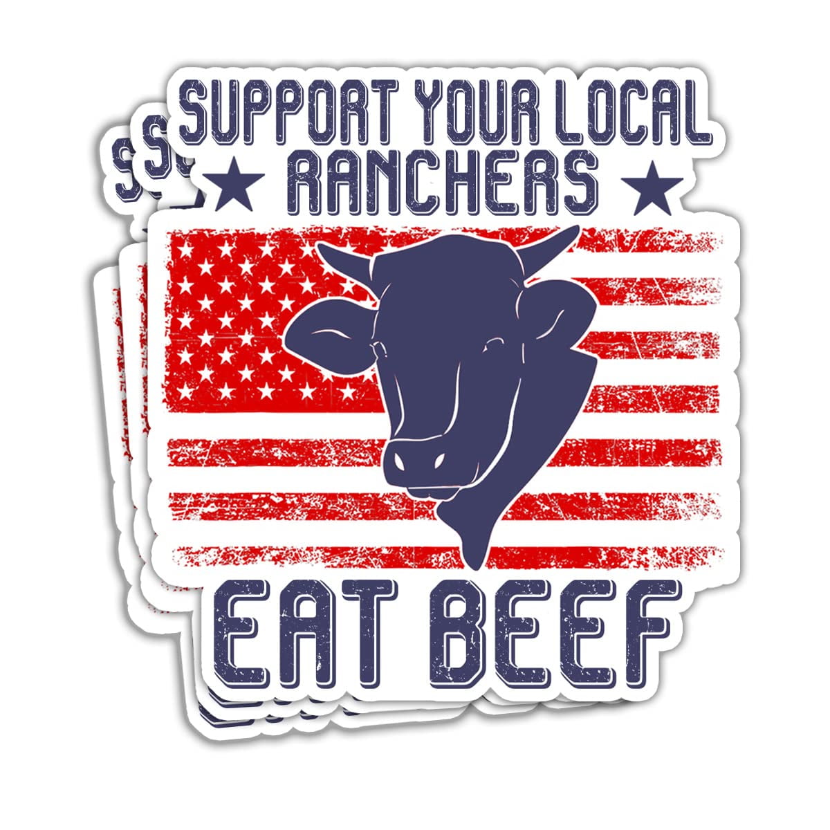 Maneki Support Your Local Ranchers Eat BeeSticker Funny Proud Farmer ...
