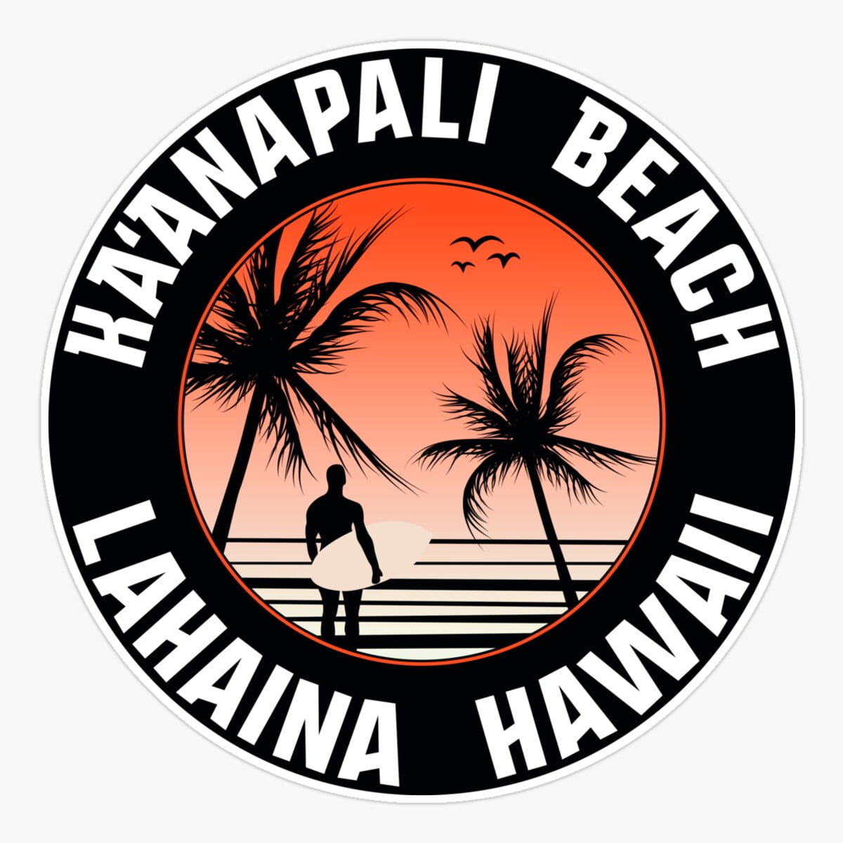 Maneki Surf Ka'Anapali Beach Hawaii Lahaina Surfing Sticker, Phone ...