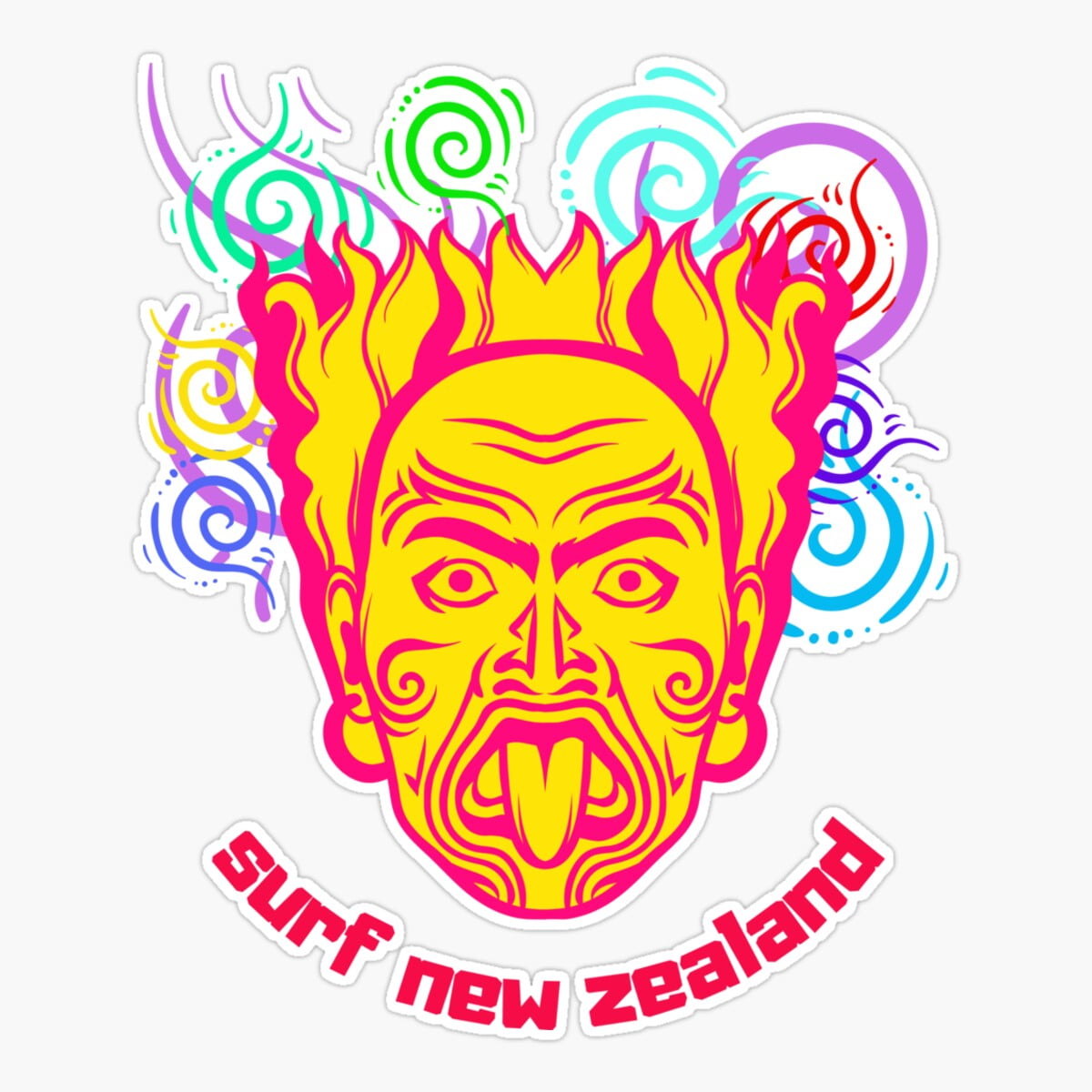 Maneki Surf New Zealand Sticker, Phone Decal Water Bottle Stickers Car ...