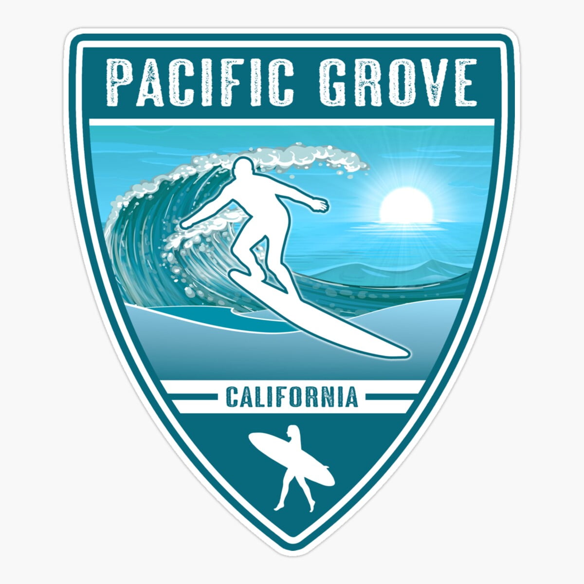 Maneki Surf Pacific Grove California Sticker, Phone Decal Water Bottle ...