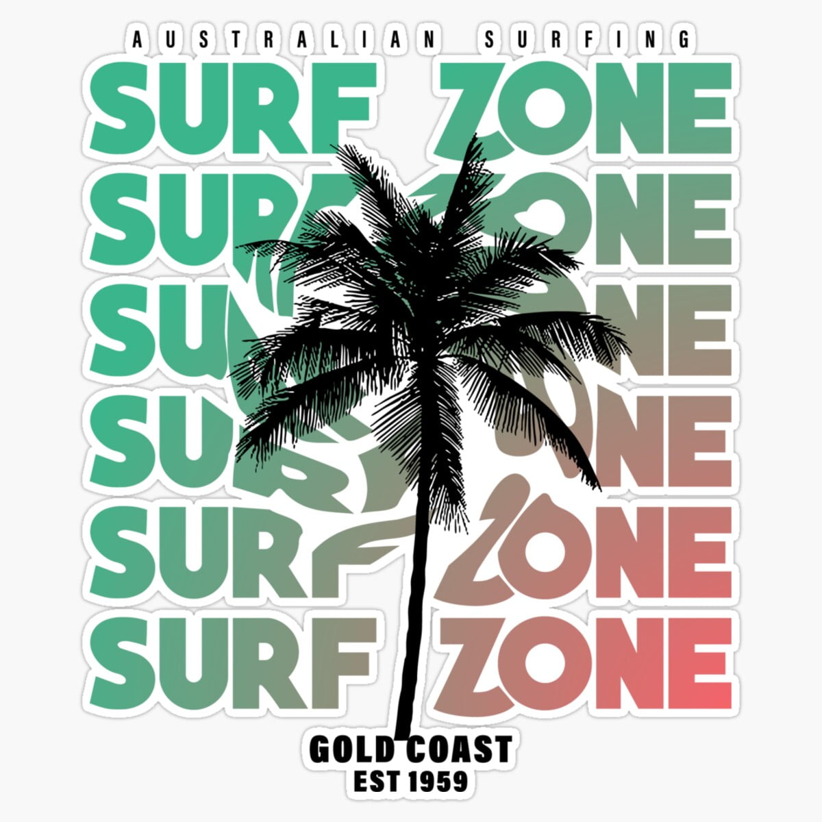 Maneki Surf Zone - Gold Coast Er, Phone Decal Water Bottle Stickers Car ...