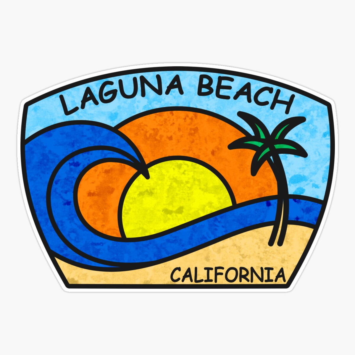 Maneki Surfing Laguna Beach California Surf Surfer Sticker, Phone Decal ...