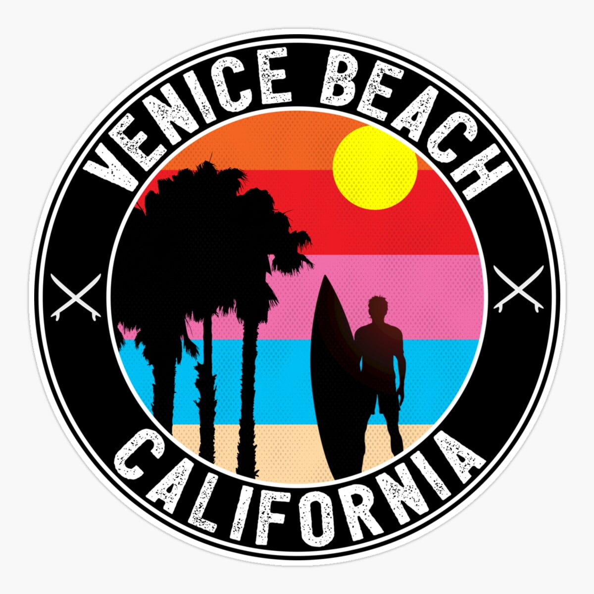 Maneki Surfing Venice Beach California Surf Beach Vacation Palm Tree ...