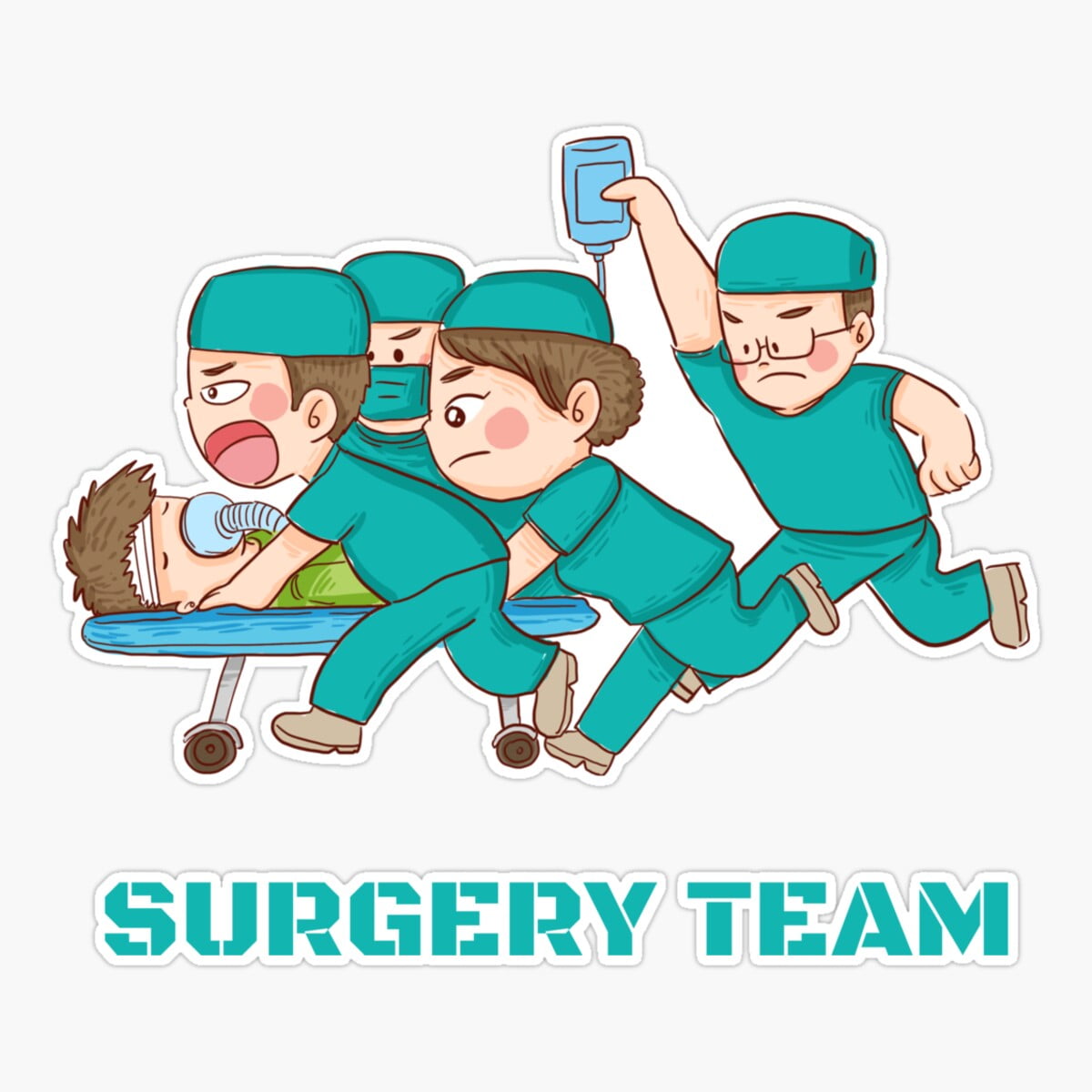 Maneki Surgery Team, Operating Room Doctors And Nurses Er, Phone Decal ...