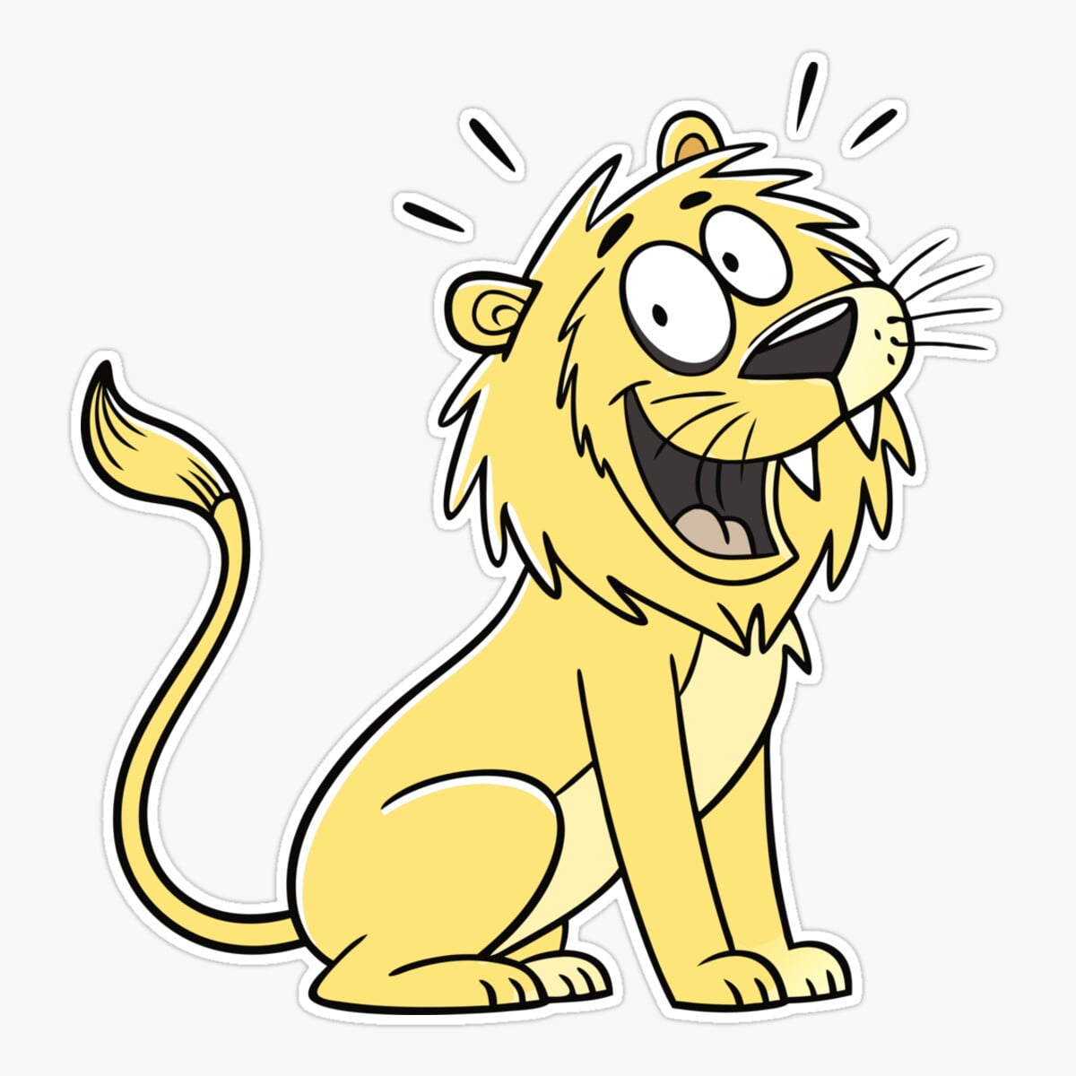 Maneki Surprised Lion Cartoon Er, Phone Decal Water Bottle Stickers Car ...