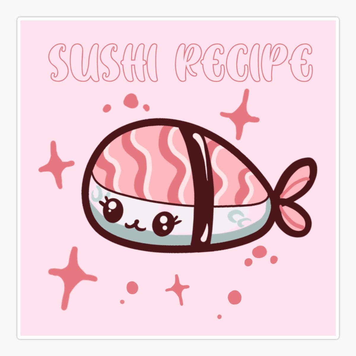 Maneki Sushi Recipe Sticker, Phone Decal Water Bottle Stickers Car ...