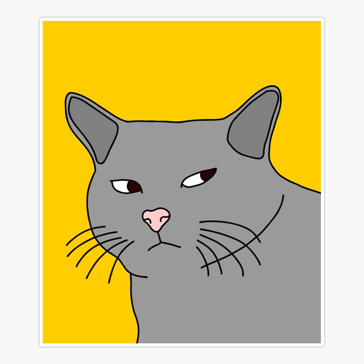 Maneki Suspicious Cat Sticker, Phone Decal Water Bottle Stickers Car ...