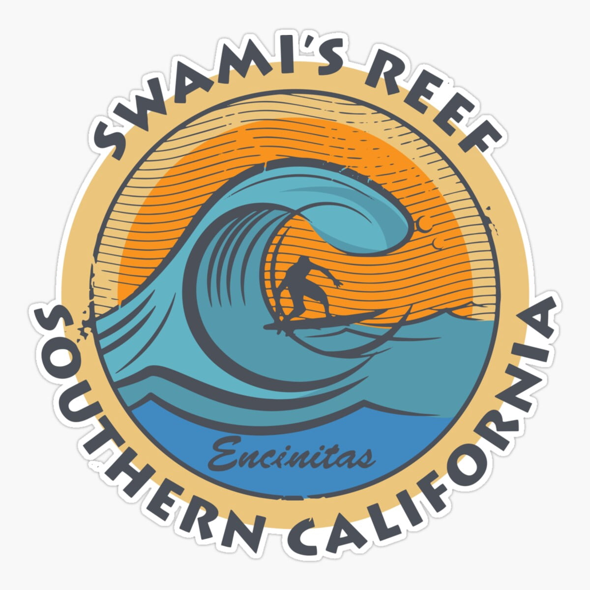 Maneki Swami'S Reef, California Surfing Sticker, Phone Decal Water ...