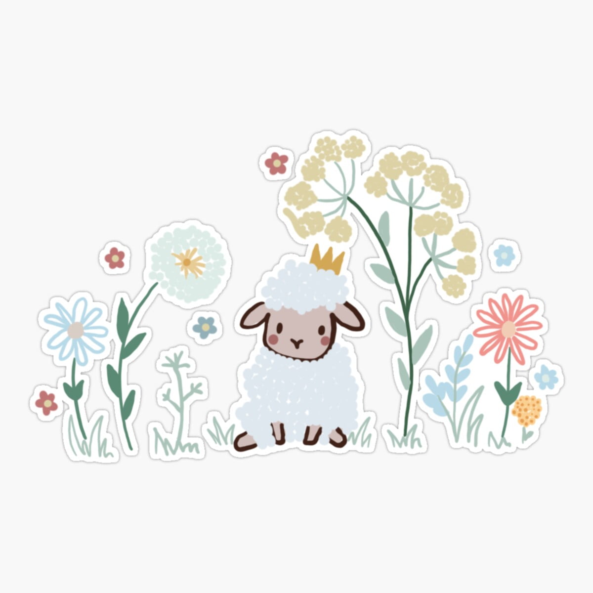 Maneki Sweet Lamb Sticker, Phone Decal Water Bottle Stickers Car Decals ...