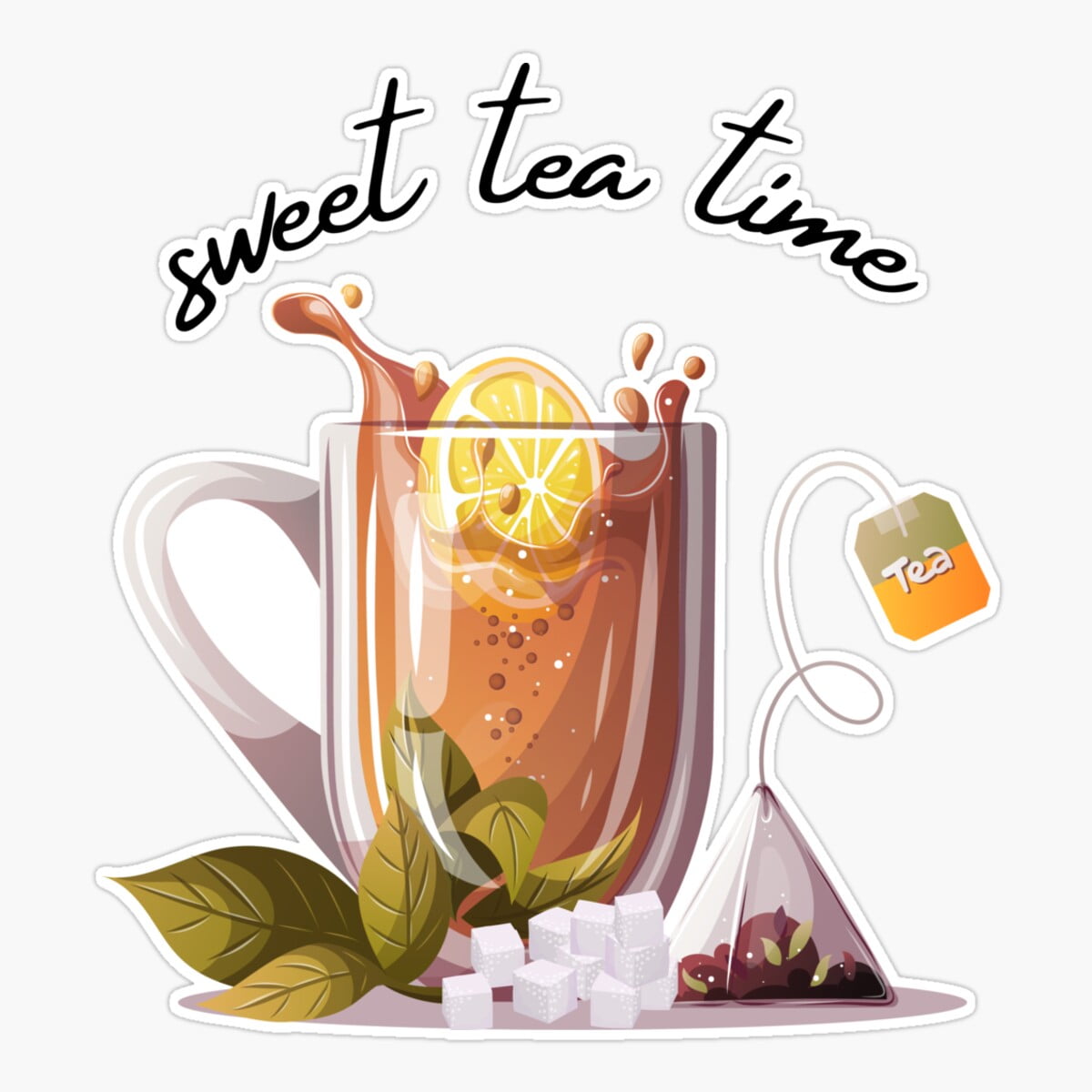 Maneki Sweet Tea Time Iced Tea For Tea Lovers Er, Phone Decal Water ...
