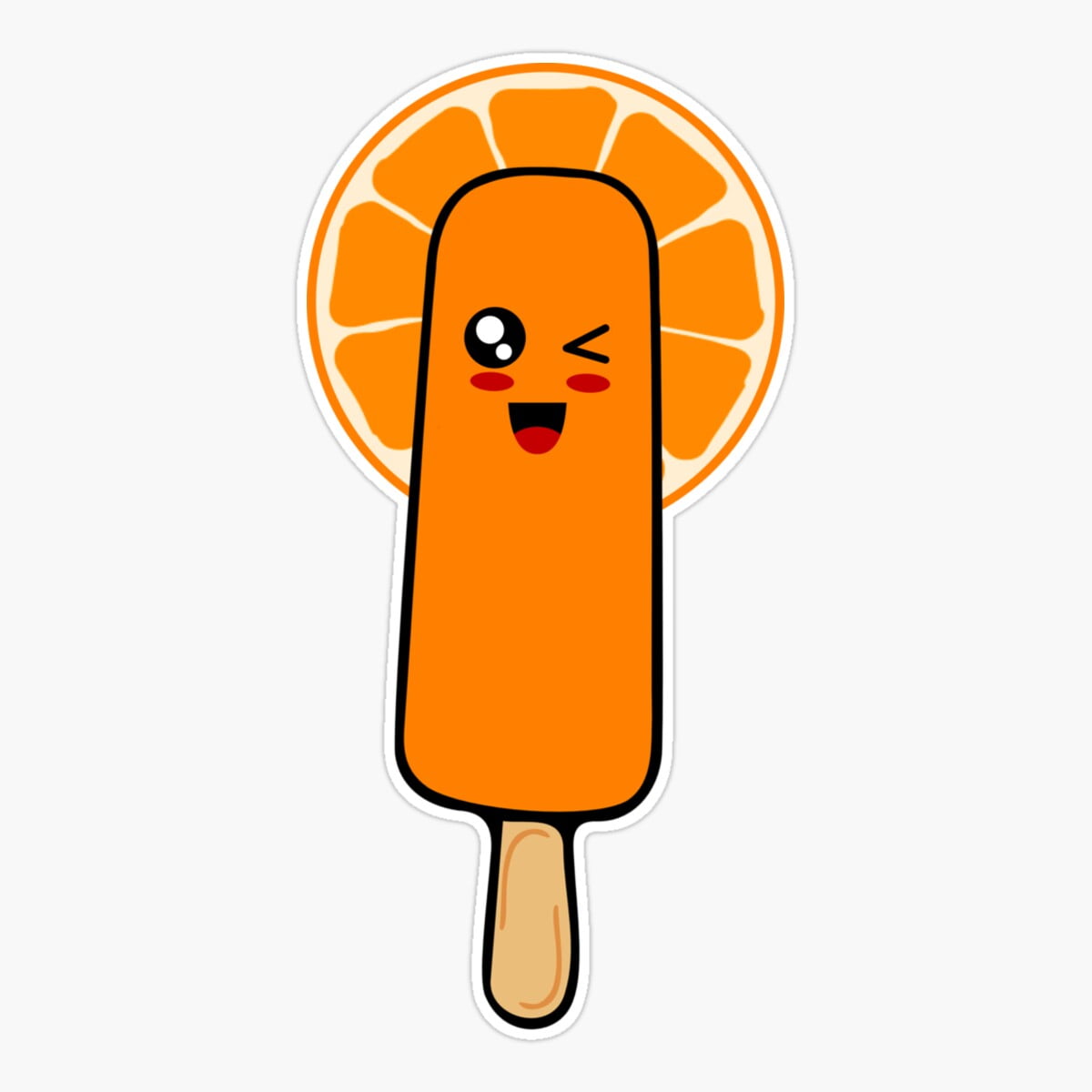 Maneki Sweetest Orange Popsicle Er, Phone Decal Water Bottle Stickers ...