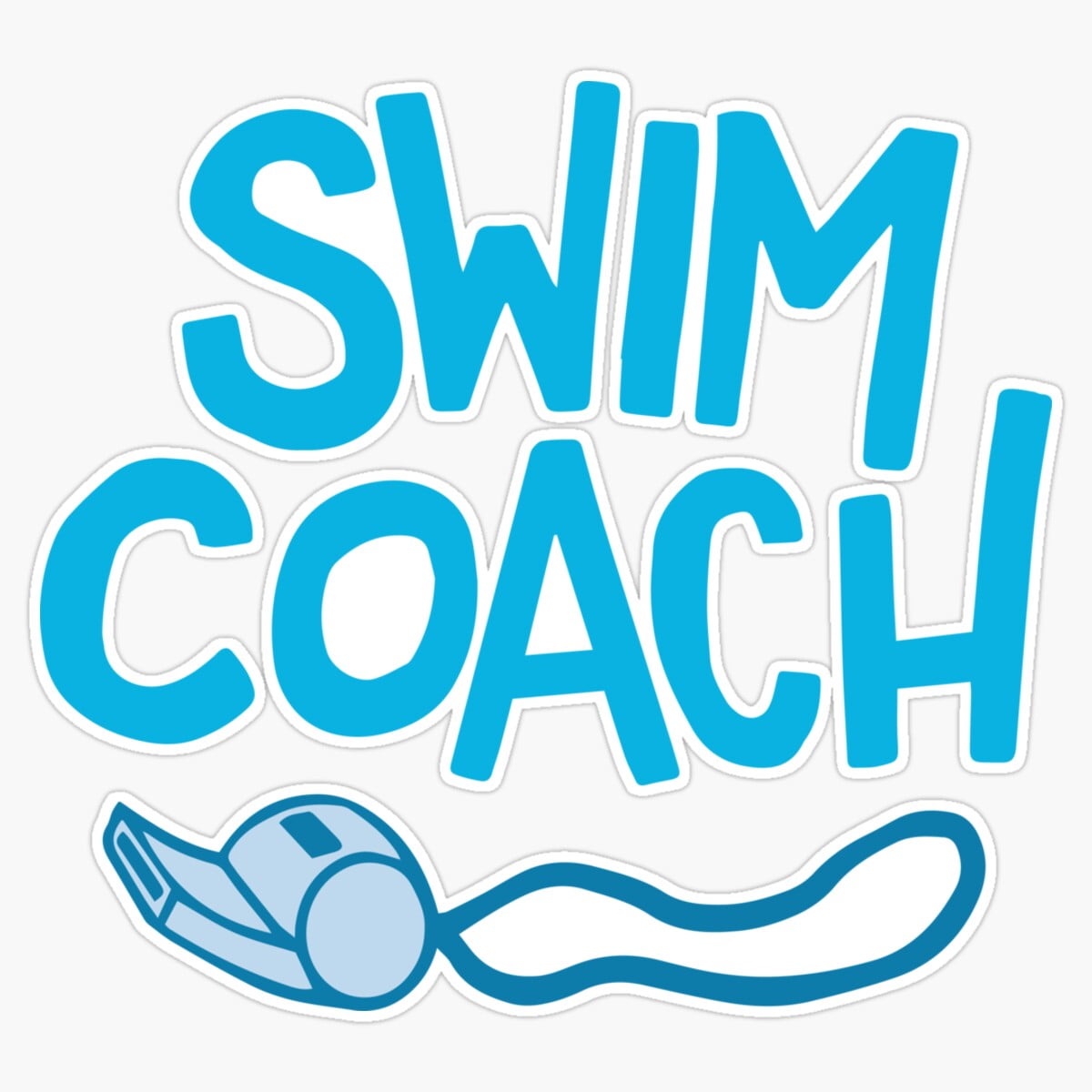 Maneki Swim Coach Swimming Graphic Er, Phone Decal Water Bottle ...