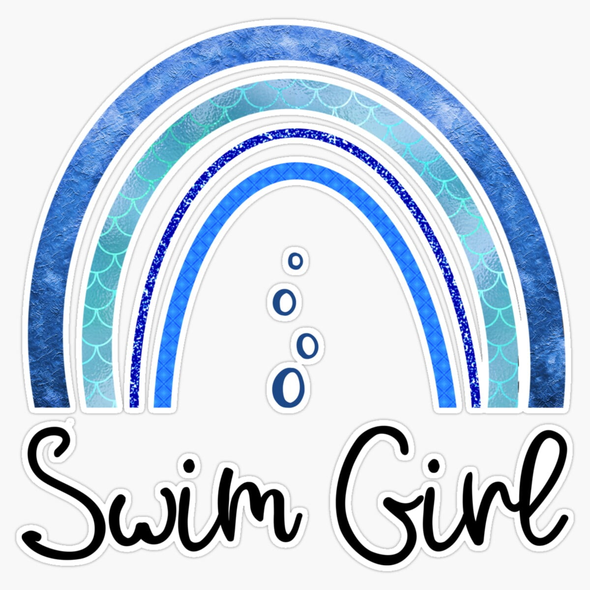 Maneki Swim Girl Quote / Water Colors Rainbow Swimming Athlete Design ...