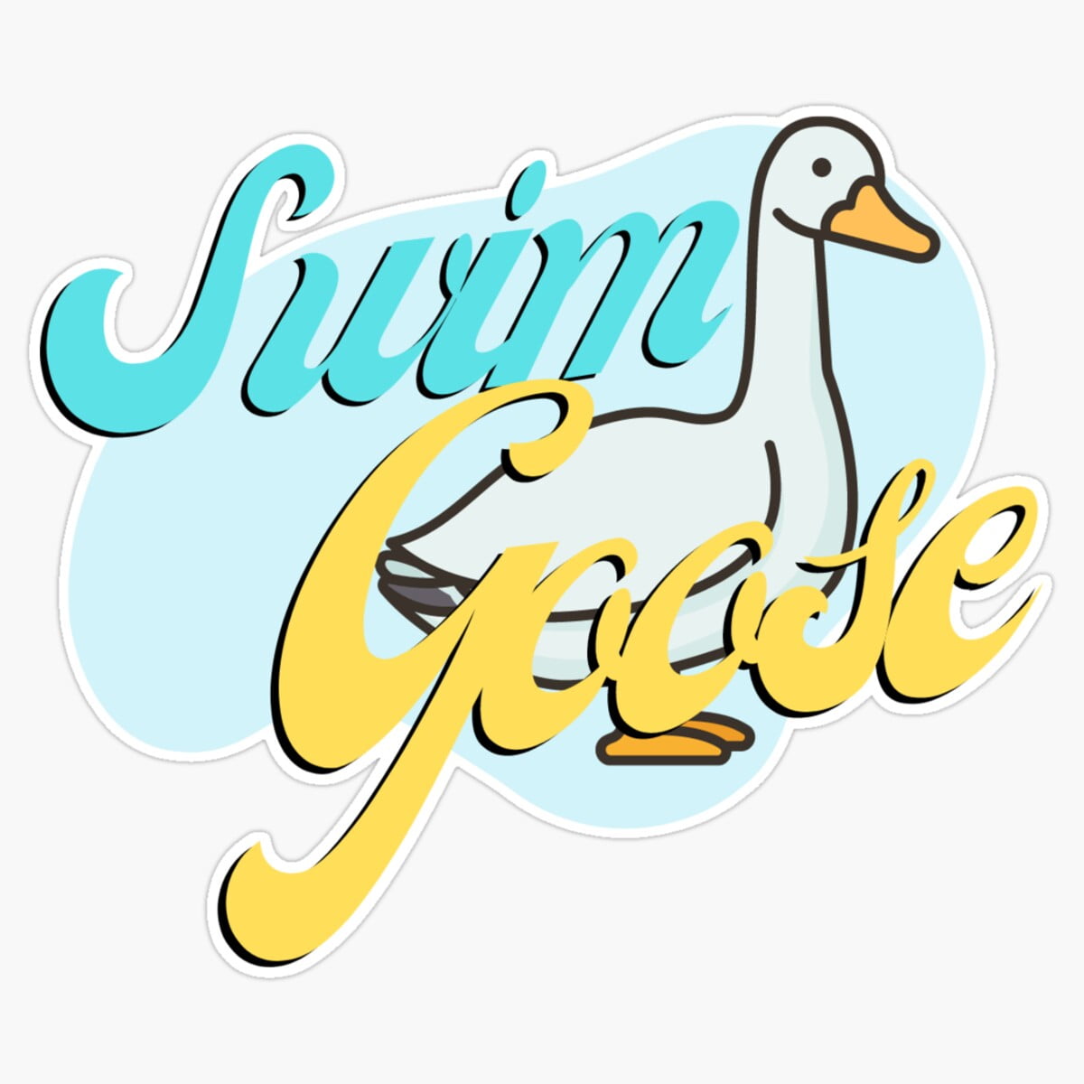 Maneki Swim Goose (New Band Name, I Call It) Er, Phone Decal Water ...