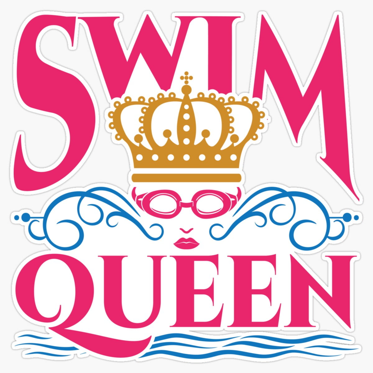 Maneki Swim Queen Swimming Swimmer Girls Er, Phone Decal Water Bottle ...