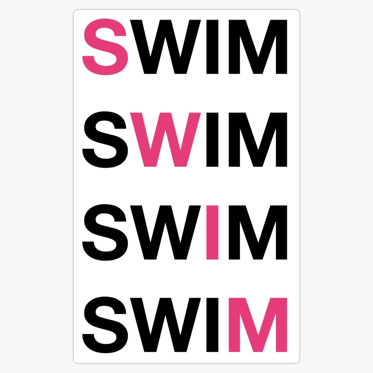 Maneki Swim Swim Swim Swim Pink Er, Phone Decal Water Bottle Stickers ...