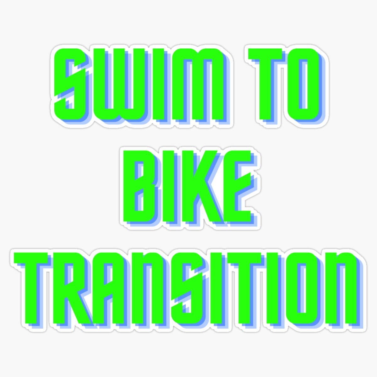 Maneki Swim To Bike Transition Triathlon Green On White Er, Phone Decal ...