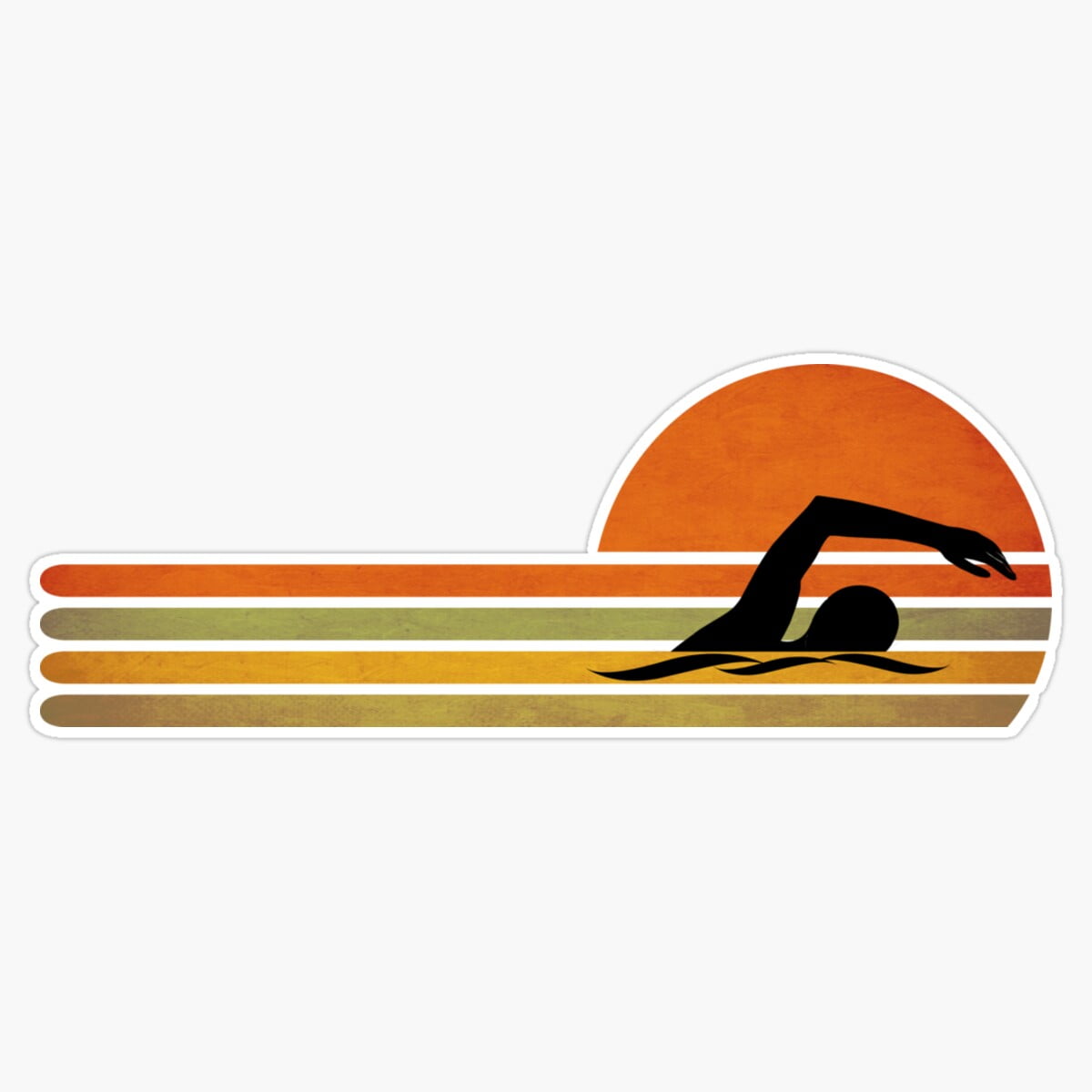 Maneki Swimmer Gifts Funny Retro Vintage Sunset Swim Coach Swimming Er ...