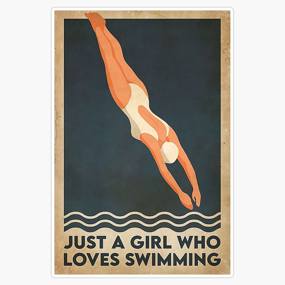 Maneki Swimmer Just A Girl Who Loves Swimming Er, Phone Decal Water ...