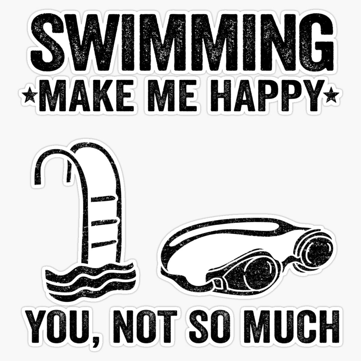 Maneki Swimming Make Me Happy Funny Swimmer Team Gift Er, Phone Decal ...