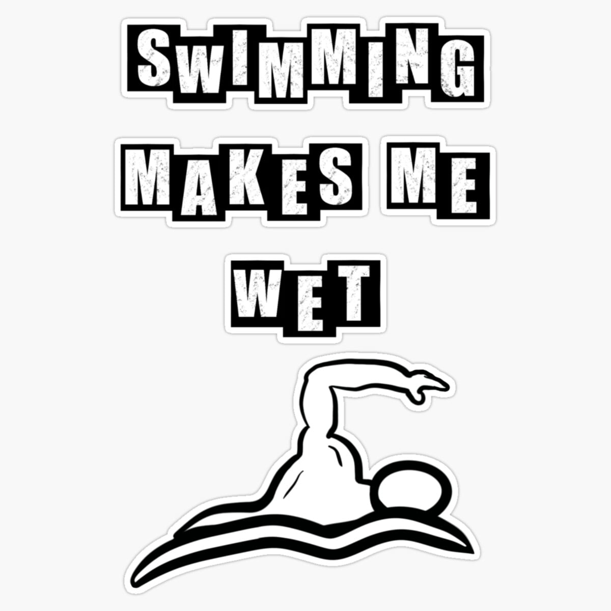 Maneki Swimming Makes Me Wet - White Er, Phone Decal Water Bottle ...