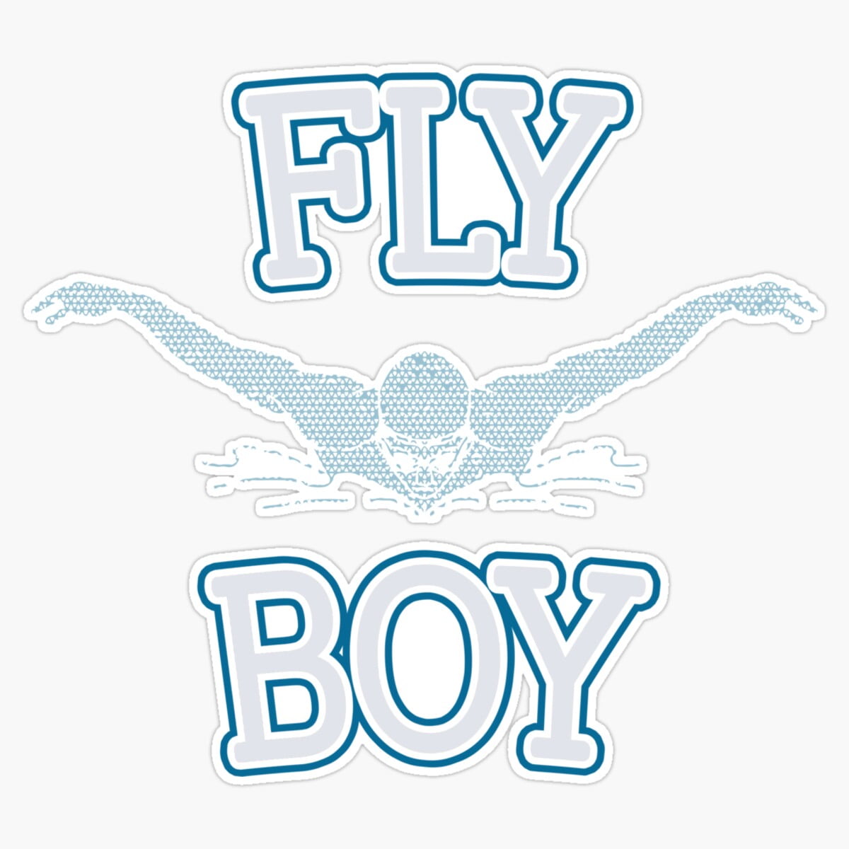 Maneki Swimming Swim Fly Boy Er, Phone Decal Water Bottle Stickers Car ...