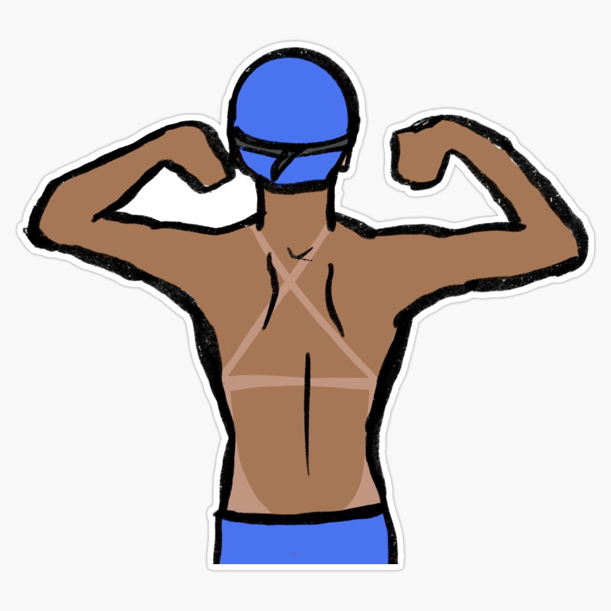 Maneki Swimsuit Tan Swimmer 3 Er, Phone Decal Water Bottle Stickers Car ...