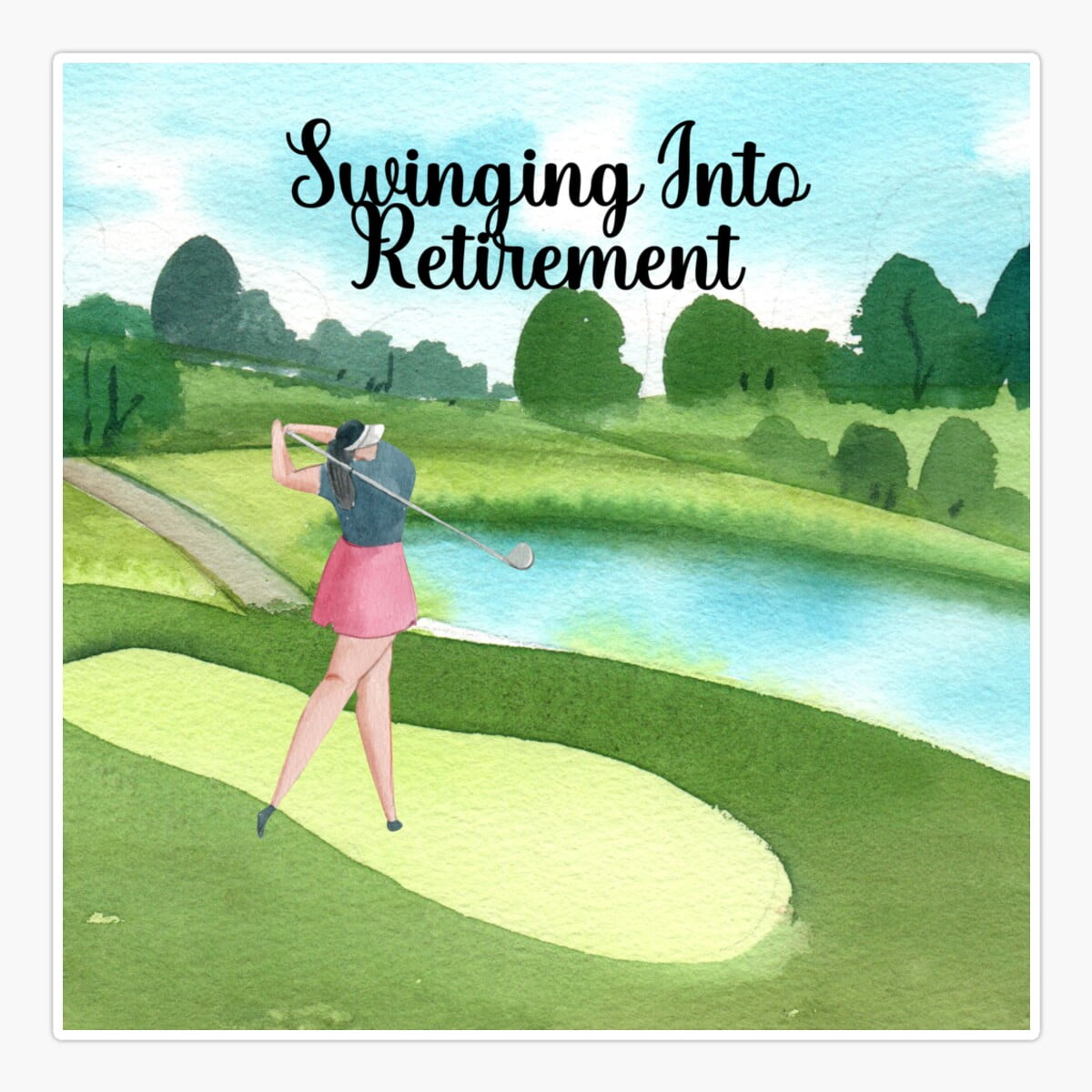 Maneki Swinging Into Retirement Golfer Er, Phone Decal Water Bottle ...