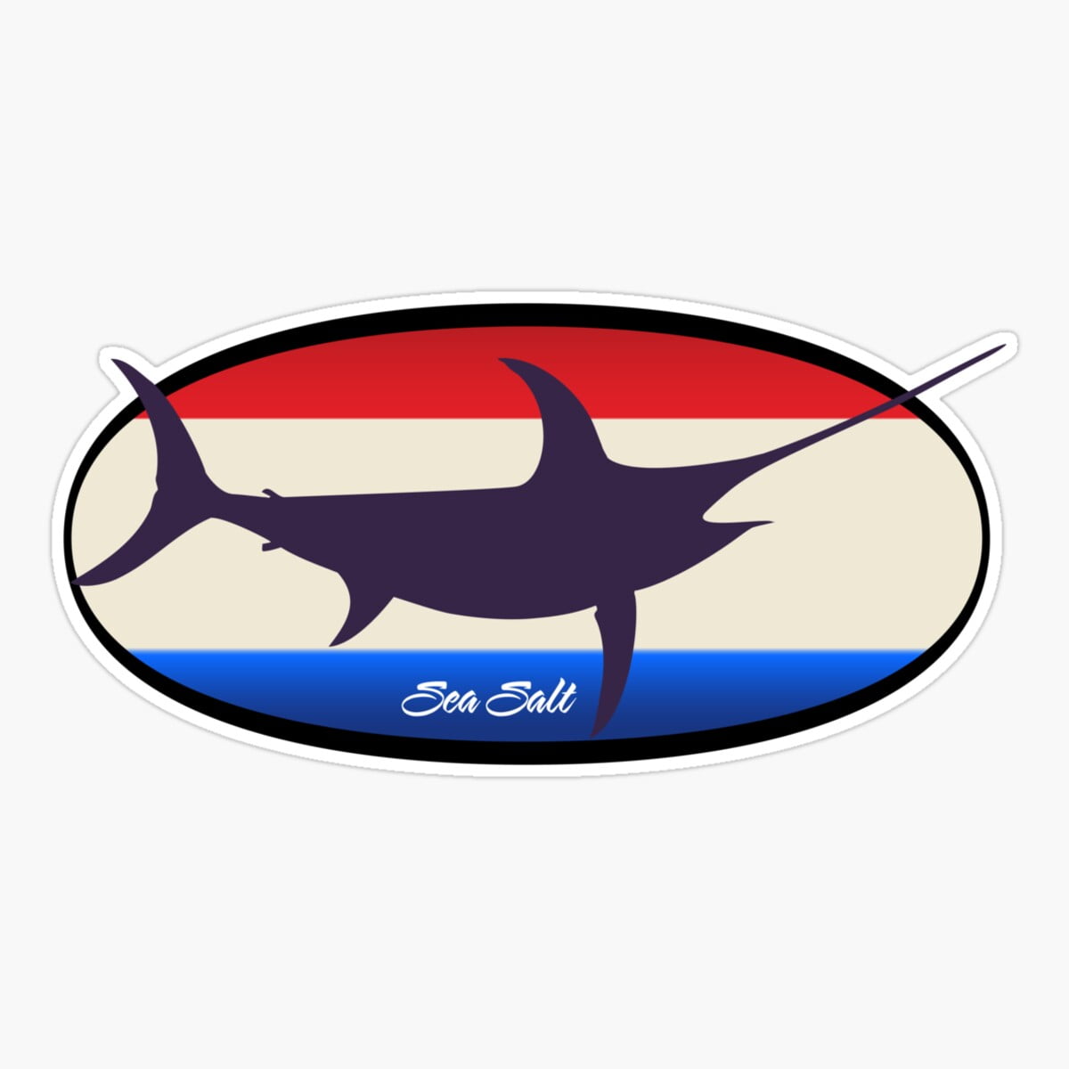 Maneki Swordish Art Retro Red White And Blue Er, Phone Decal Water ...