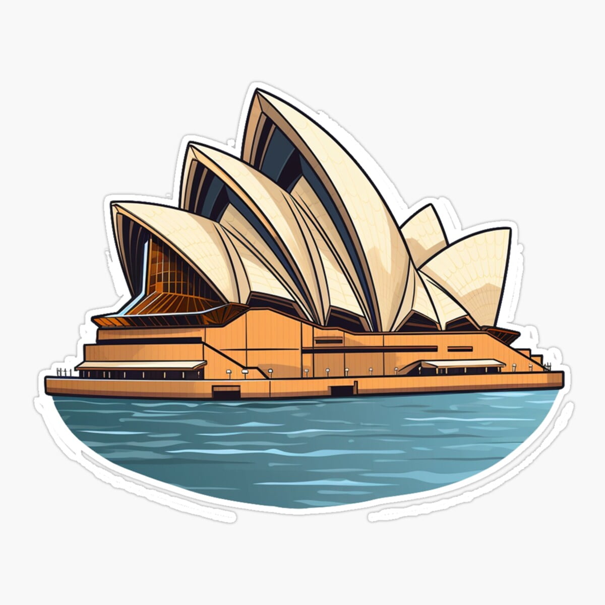 Maneki Sydney Opera House Australia Sticker, Phone Decal Water Bottle ...
